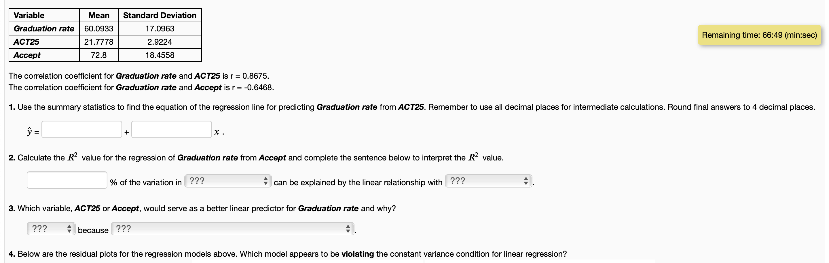 Solved Problem 5. (8 points) Remaining time: 67:05 (min:sec) | Chegg.com