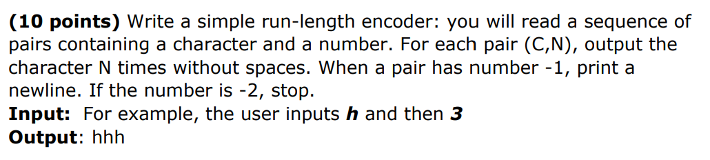 Solved Example: Input: h 3 t 2 s -1 d 1 u | Chegg.com