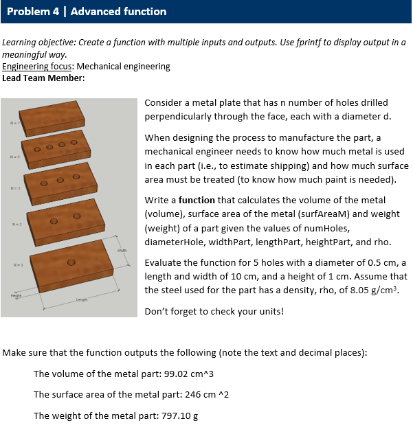 Solved Learning objective: Create a function with multiple | Chegg.com