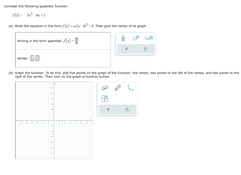 Solved Consider the following quadratic function. | Chegg.com