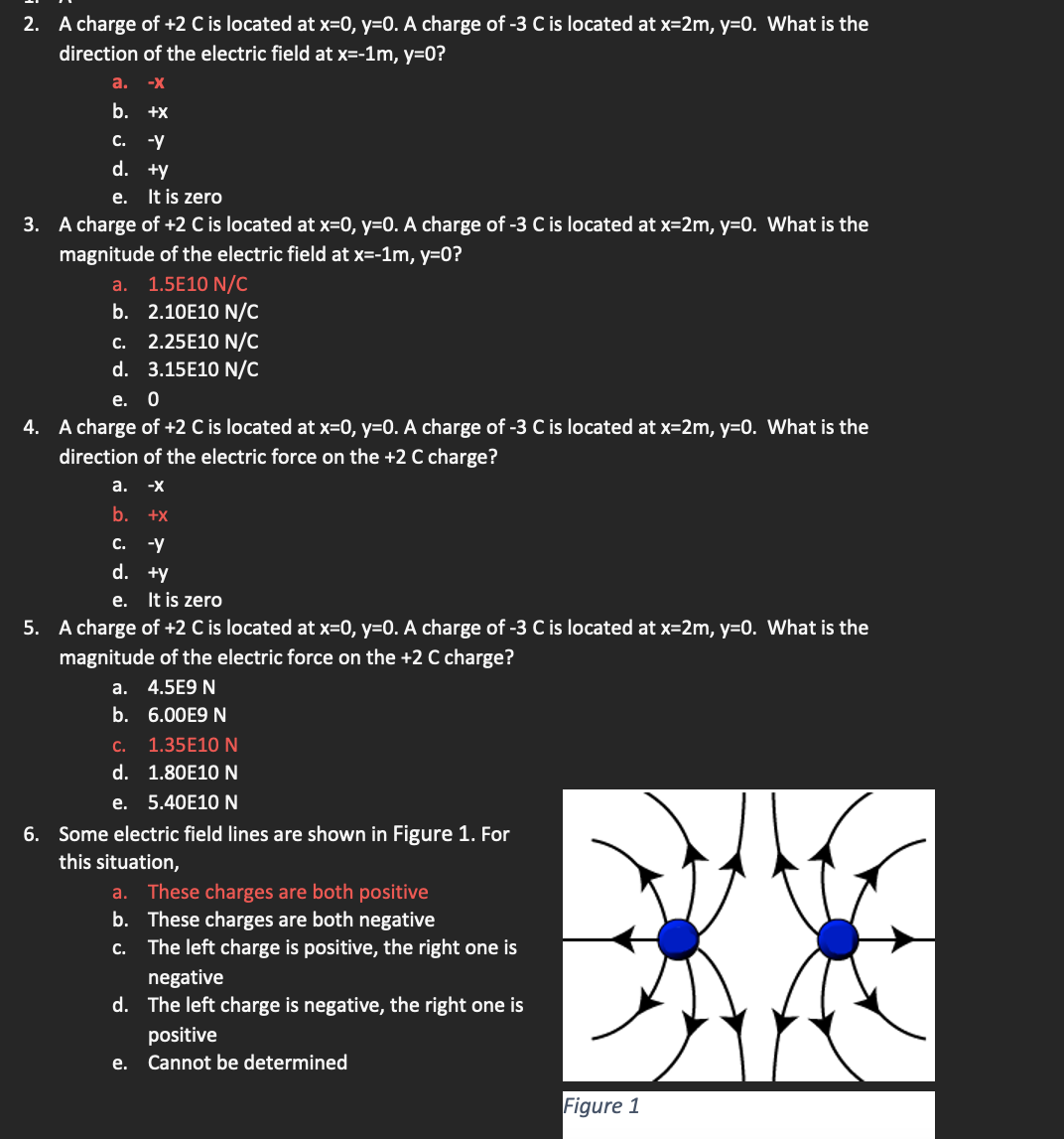 A charge of +2C ﻿is located at x=0,y=0. ﻿A charge of | Chegg.com