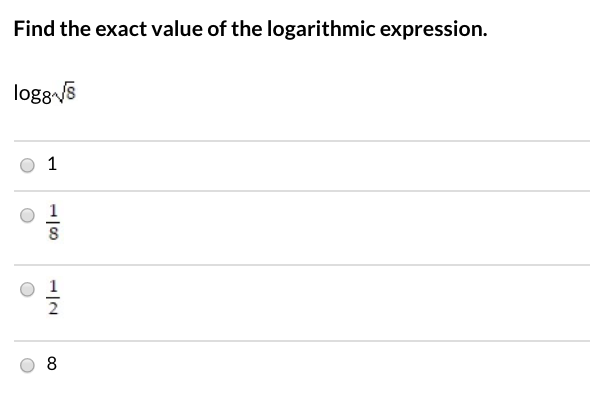 Solved Find the exact value of the logarithmic expression. | Chegg.com