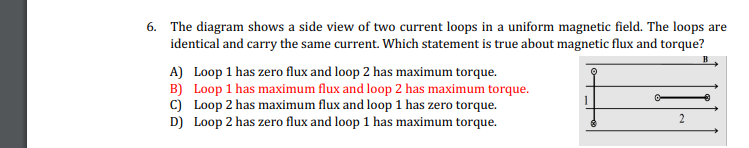 Solved 6. The diagram shows a side view of two current loops | Chegg.com