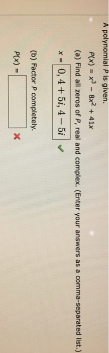 Solved A polynomial P is given. P(x) x3 8x2 +41x (a) Find | Chegg.com
