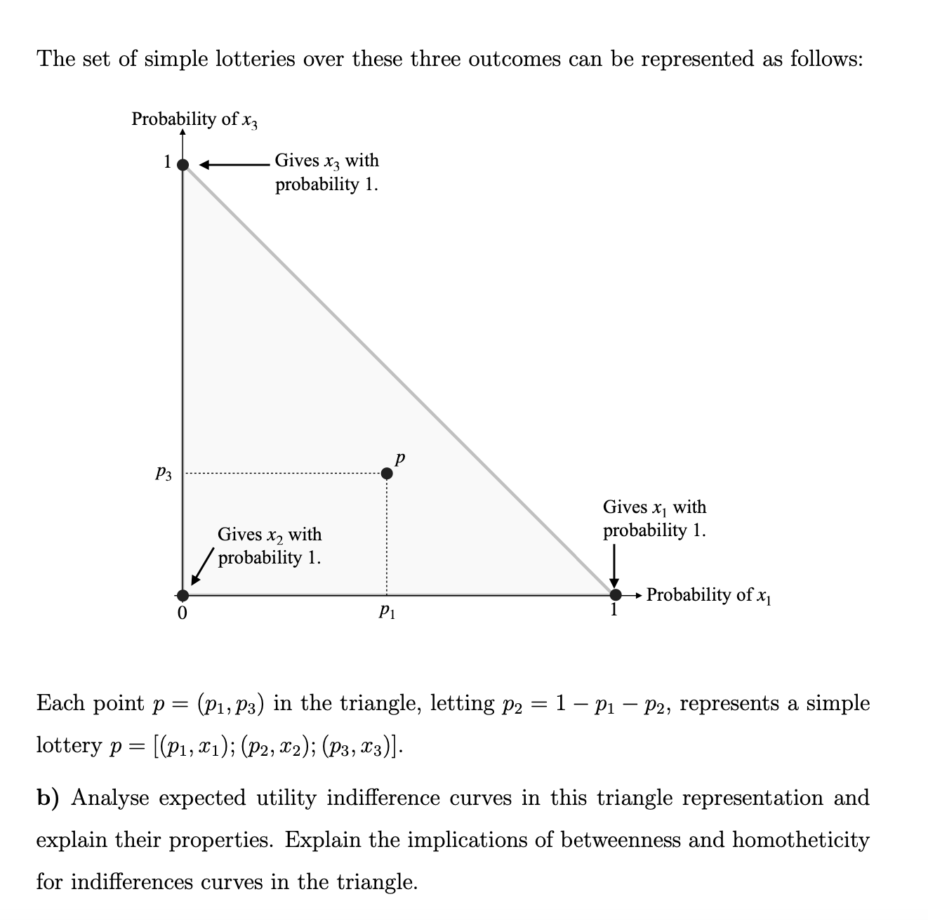 Solved The set of simple lotteries over these three outcomes | Chegg.com