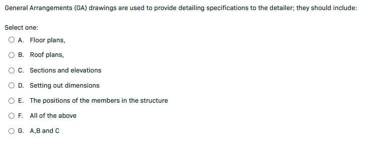 Solved General Arrangements (GA) drawings are used to | Chegg.com