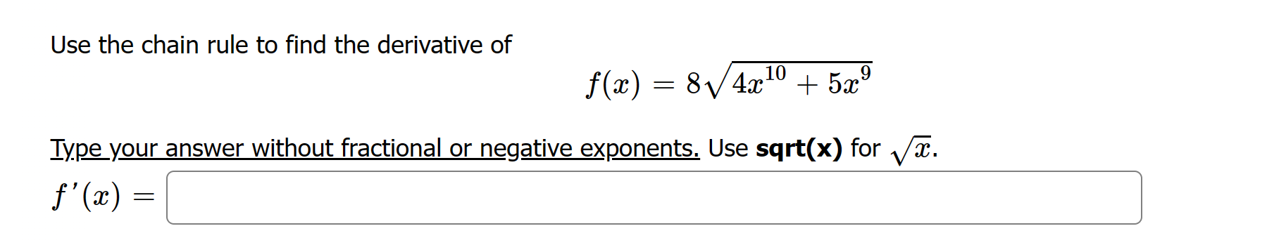 Solved Let f(x)=4x2+4x+2 f′(x)= f′(1)=Use the chain rule to | Chegg.com