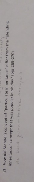 Solved 2) How did Mendel's concept of "particulate | Chegg.com