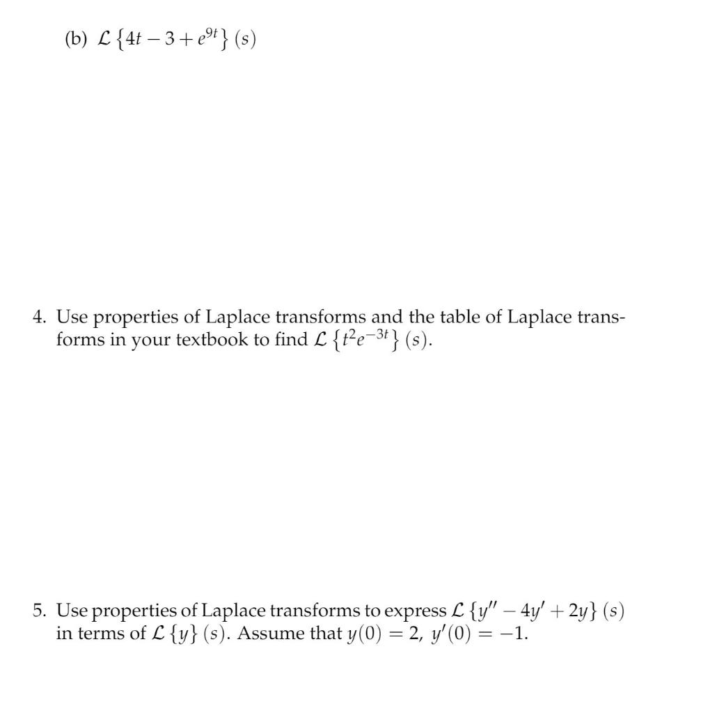 Solved 1. Use the definition to find the Laplace transform | Chegg.com