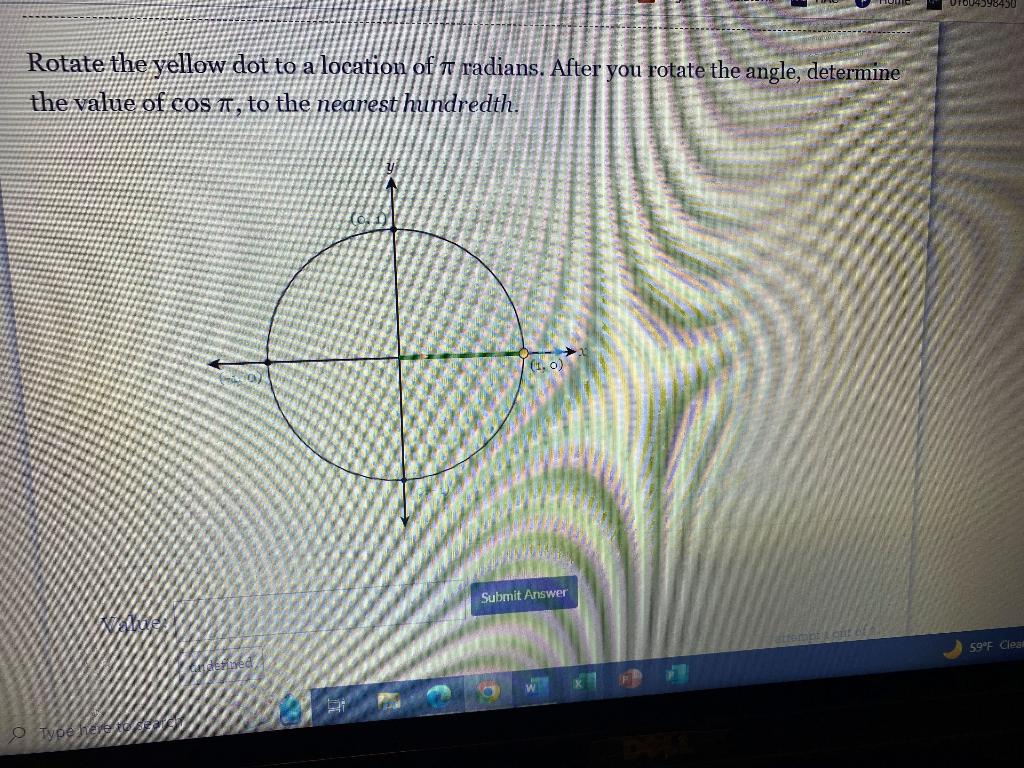 Solved Rotate the yellow dot to a locatiom of π madians. | Chegg.com