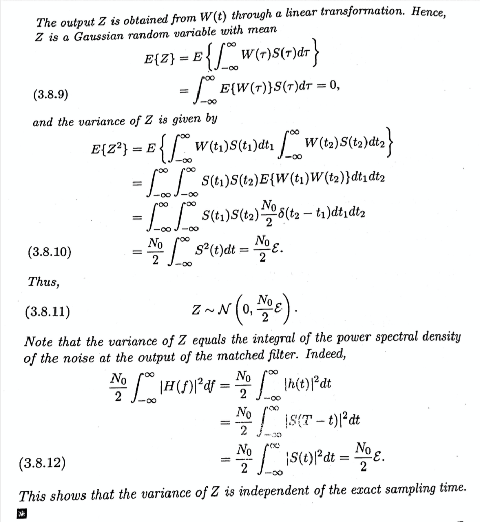 Solved Let W(t) be a zero mean white Gaussian noise process | Chegg.com
