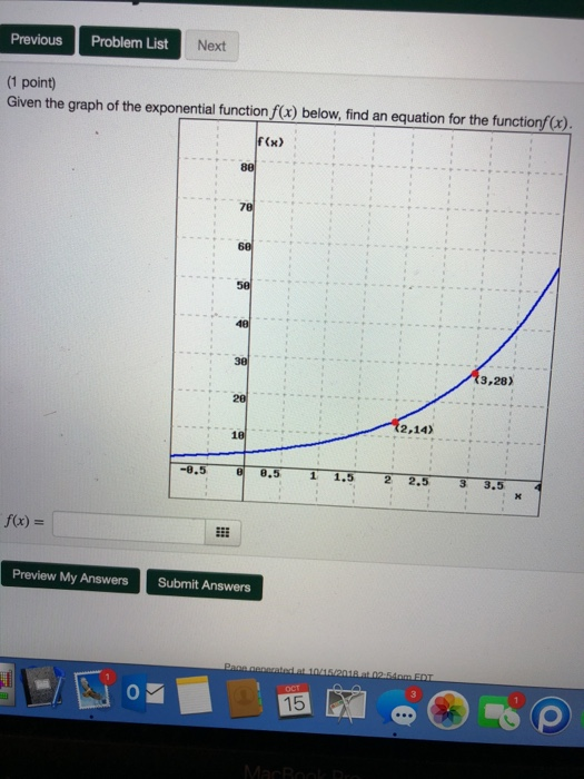 Solved PreviousProblem List Next (1 point) Given the graph | Chegg.com Solved PreviousProblem List Next (1 point) Given the graph | Chegg.com