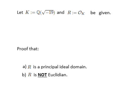 Solved Let K:=Q(-192) ﻿and R:=OK ﻿be given.Proof that:a) R | Chegg.com