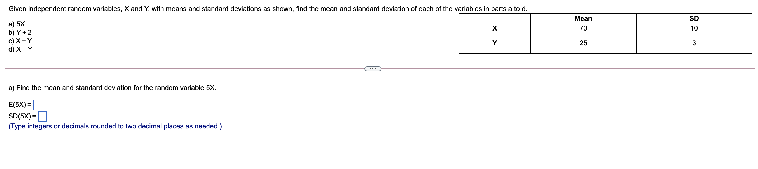 Solved Given Independent Random Variables X And Y With 8708