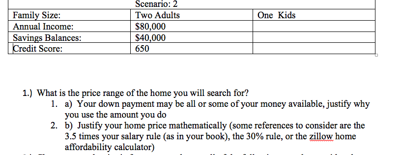 One Kids Family Size: Annual Income: Savings | Chegg.com