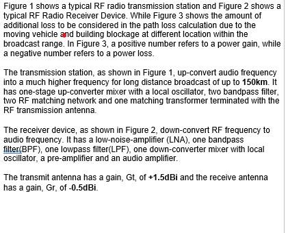 Figure 1 shows a typical RF radio transmission | Chegg.com