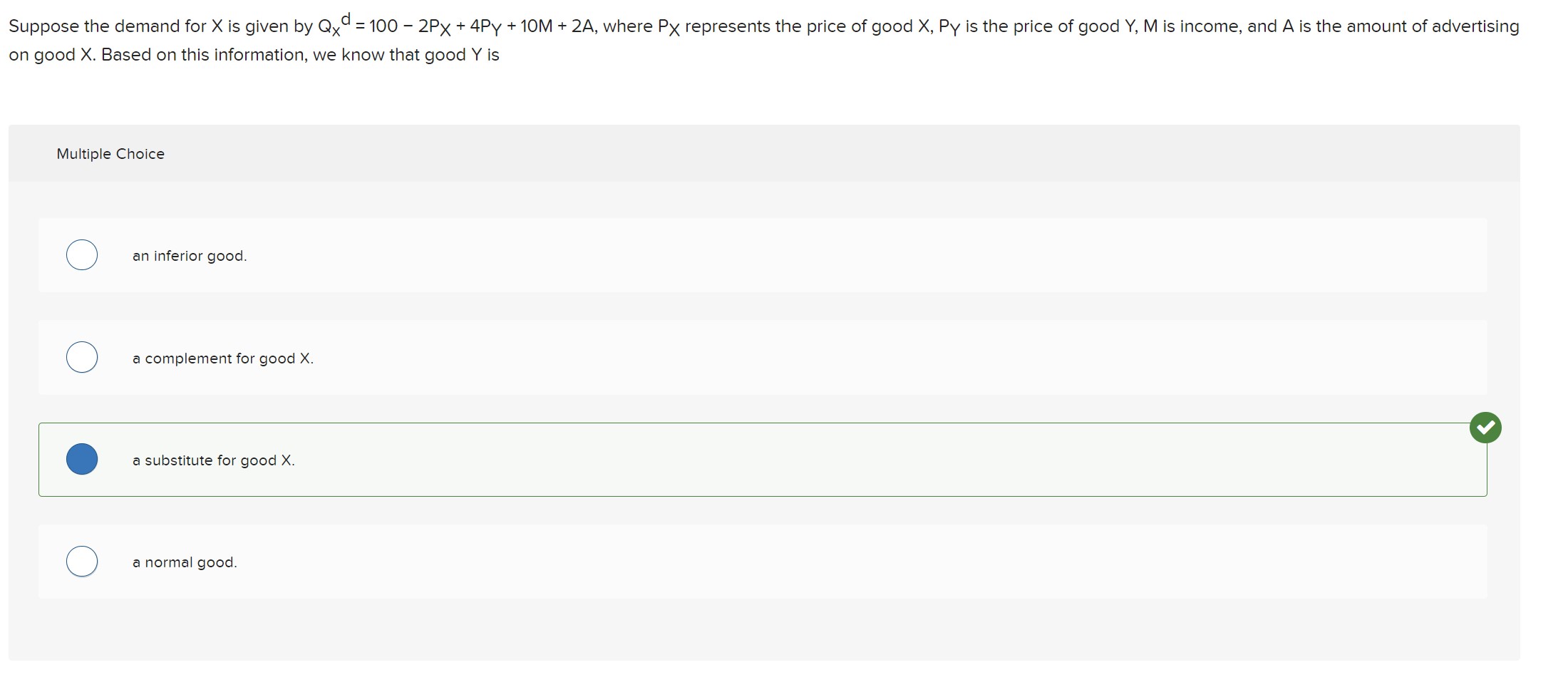 Solved Suppose the demand for X is given by | Chegg.com