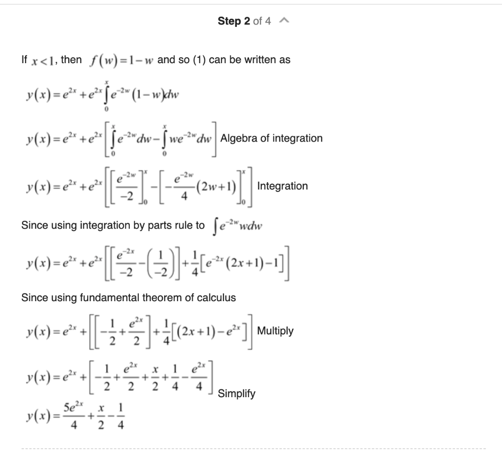 Solved Step 2 of 4 ^ -2w (1 - W If x