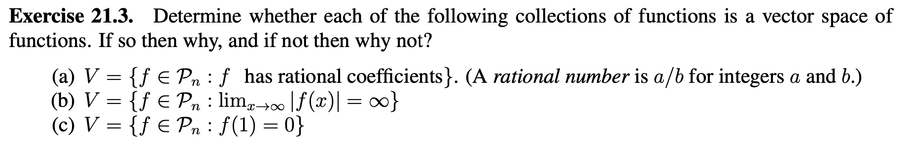 Solved Exercise 21.3. Determine whether each of the | Chegg.com