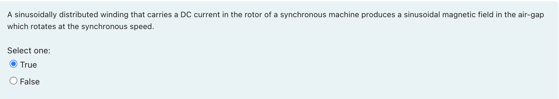 Solved A sinusoidally distributed winding that carries a DC | Chegg.com