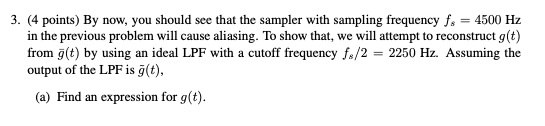 Solved 3. (4 points) By now, you should see that the sampler | Chegg.com