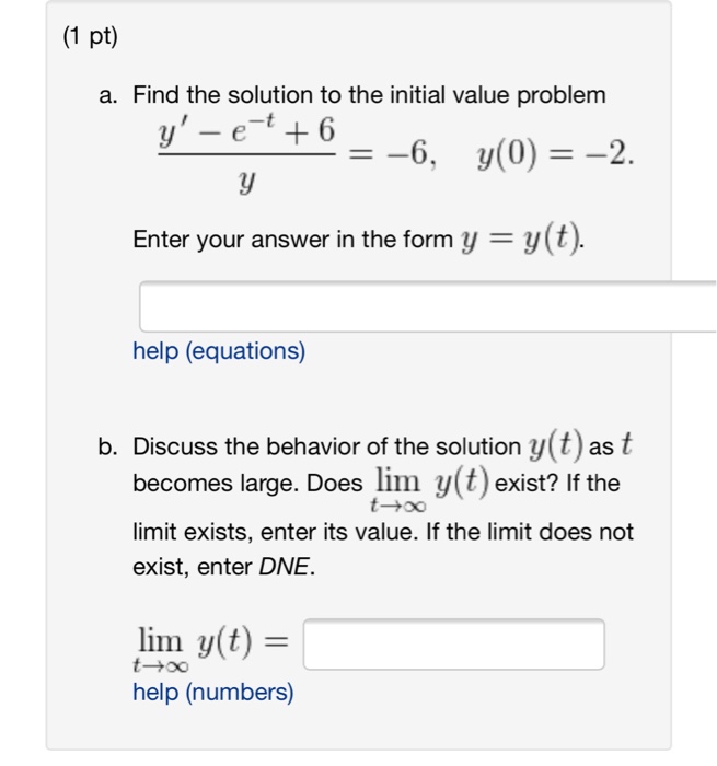 Solved Find the solution to the initial value problem y' - | Chegg.com