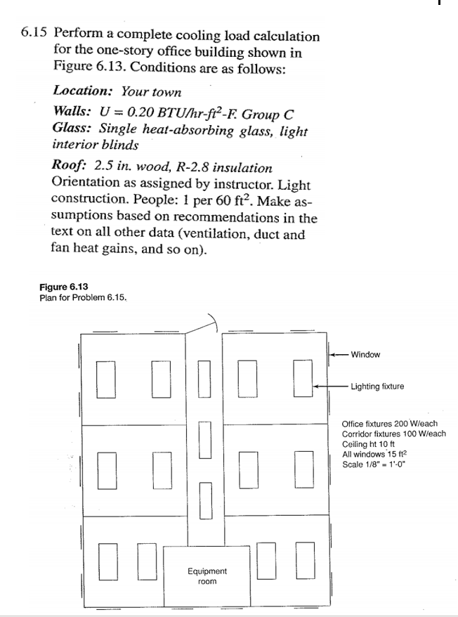 6.15 Perform complete cooling load calculation for | Chegg.com