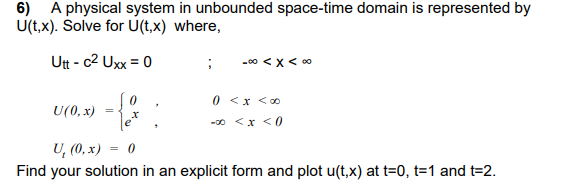 Solved 6) A physical system in unbounded space-time domain | Chegg.com