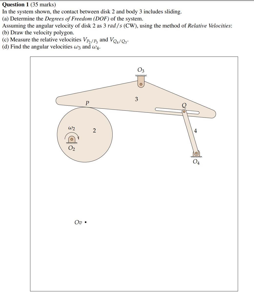 Solved Question 1 (35 marks) In the system shown, the | Chegg.com