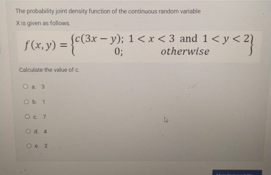 Solved The probability joint density function of the | Chegg.com