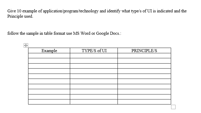 Solved Give 10 example of application program technology and | Chegg.com