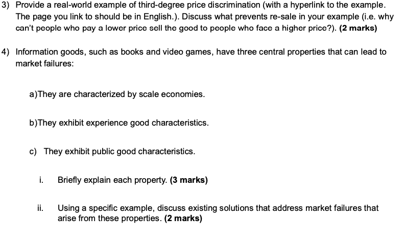 Solved 3) Provide a real-world example of third-degree price | Chegg.com