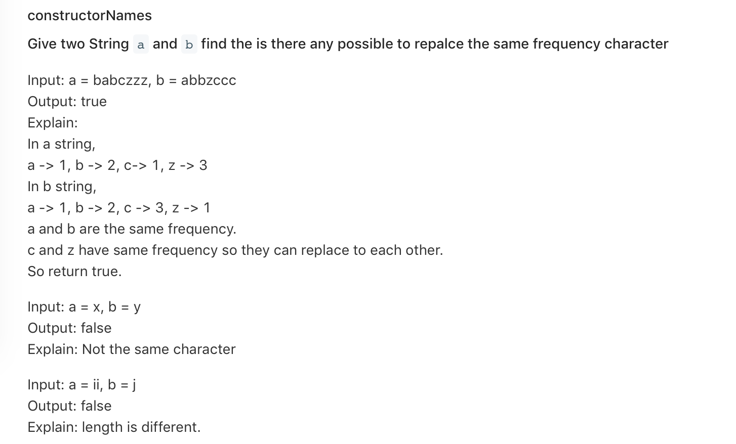 Solved constructor Names Give two String a and b find the is | Chegg.com