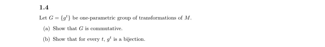 Solved Let G={gt} be one-parametric group of transformations | Chegg.com