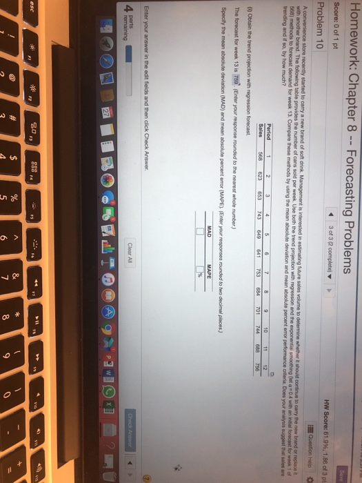 Solved Homework Chapter 8 Forecasting Problems Score 0
