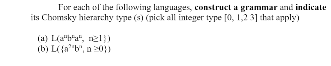 Solved For each of the following languages, construct a | Chegg.com