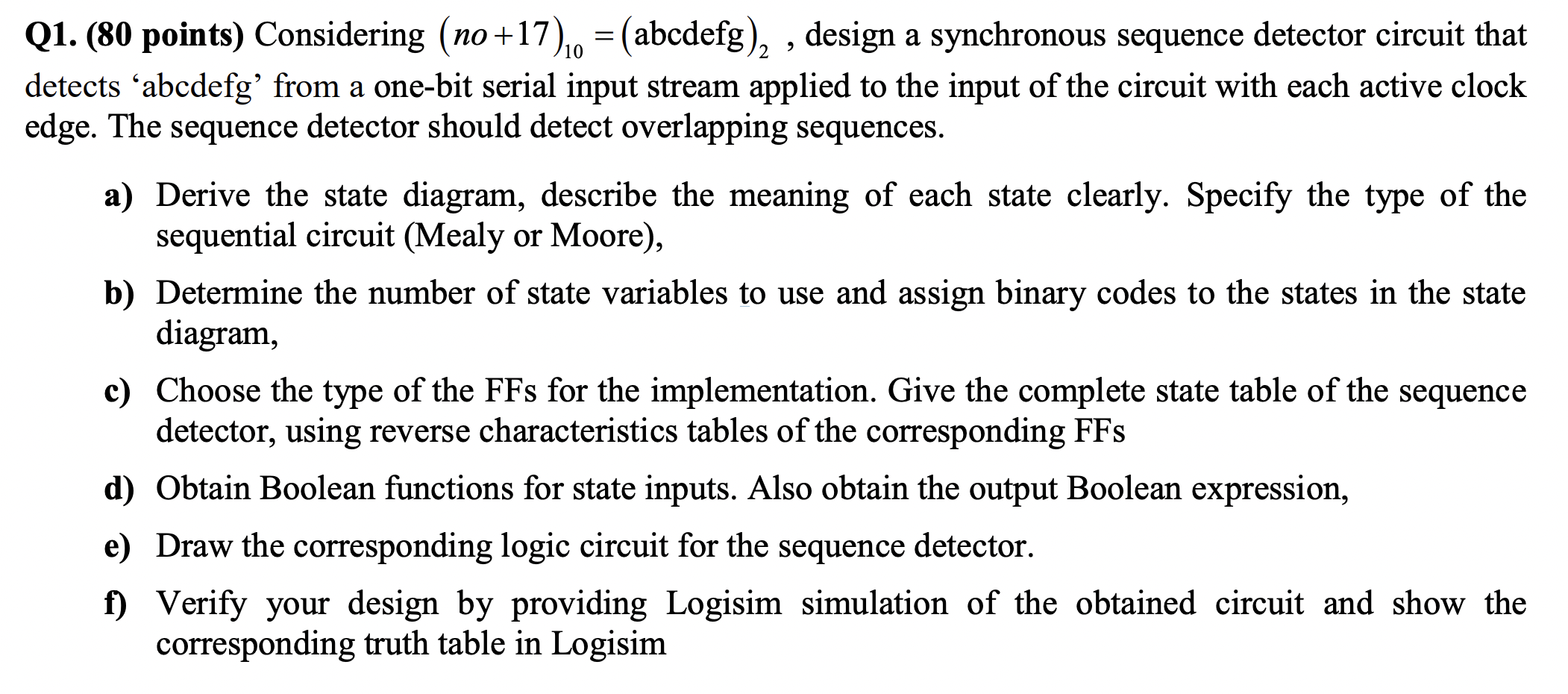 Solved Considering (0110111)2, ﻿design a synchronous | Chegg.com