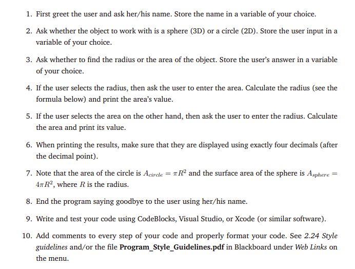 Solved 1. First greet the user and ask her/his name. Store | Chegg.com