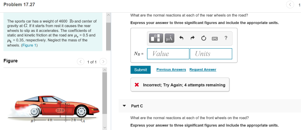 Solved Problem 17.27 What are the normal reactions at each | Chegg.com