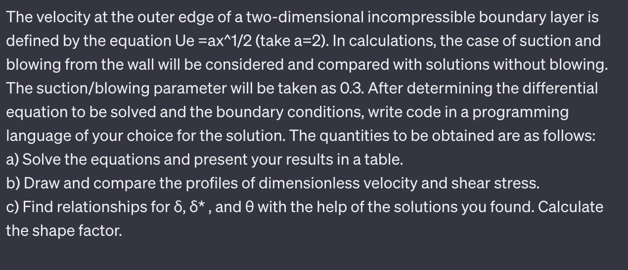Solved The velocity at the outer edge of a two-dimensional | Chegg.com