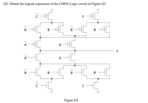 Solved Q3 Obtain The Logical Expression Of The Cmos Logic 