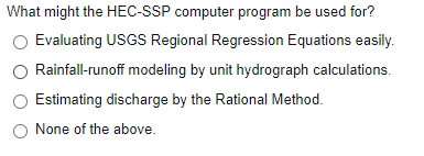 Solved What might the HEC-SSP computer program be used for? | Chegg.com