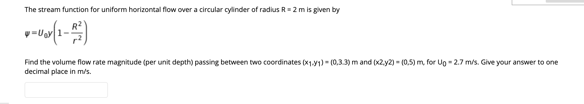Solved The stream function for uniform horizontal flow over | Chegg.com