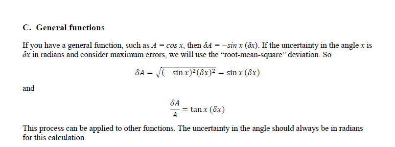 Solved Error propagation A. Addition and subtraction The | Chegg.com