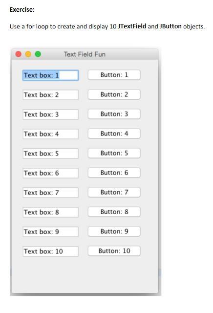 Solved Exercise: Use a for loop to create and display 10 | Chegg.com