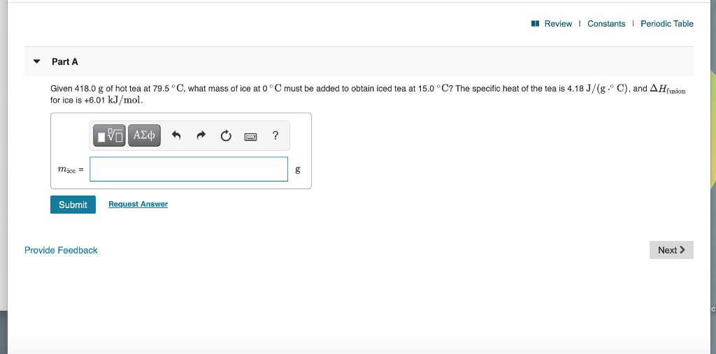 Solved MI Review | Constants Periodic Table Part A Given | Chegg.com