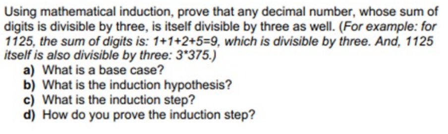 Solved Using mathematical induction, prove that any decimal | Chegg.com