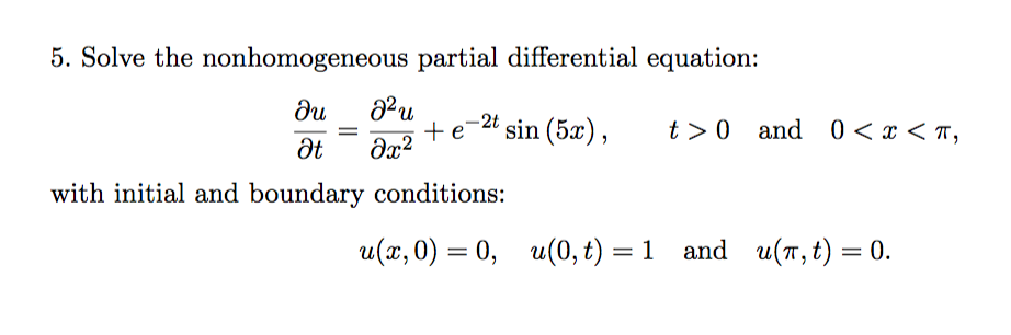 Solved 5. Solve the nonhomogeneous partial differential | Chegg.com
