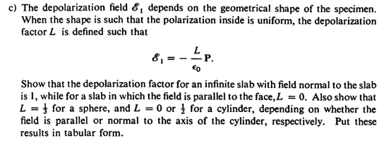 Solved c) The depolarization field &, depends on the | Chegg.com