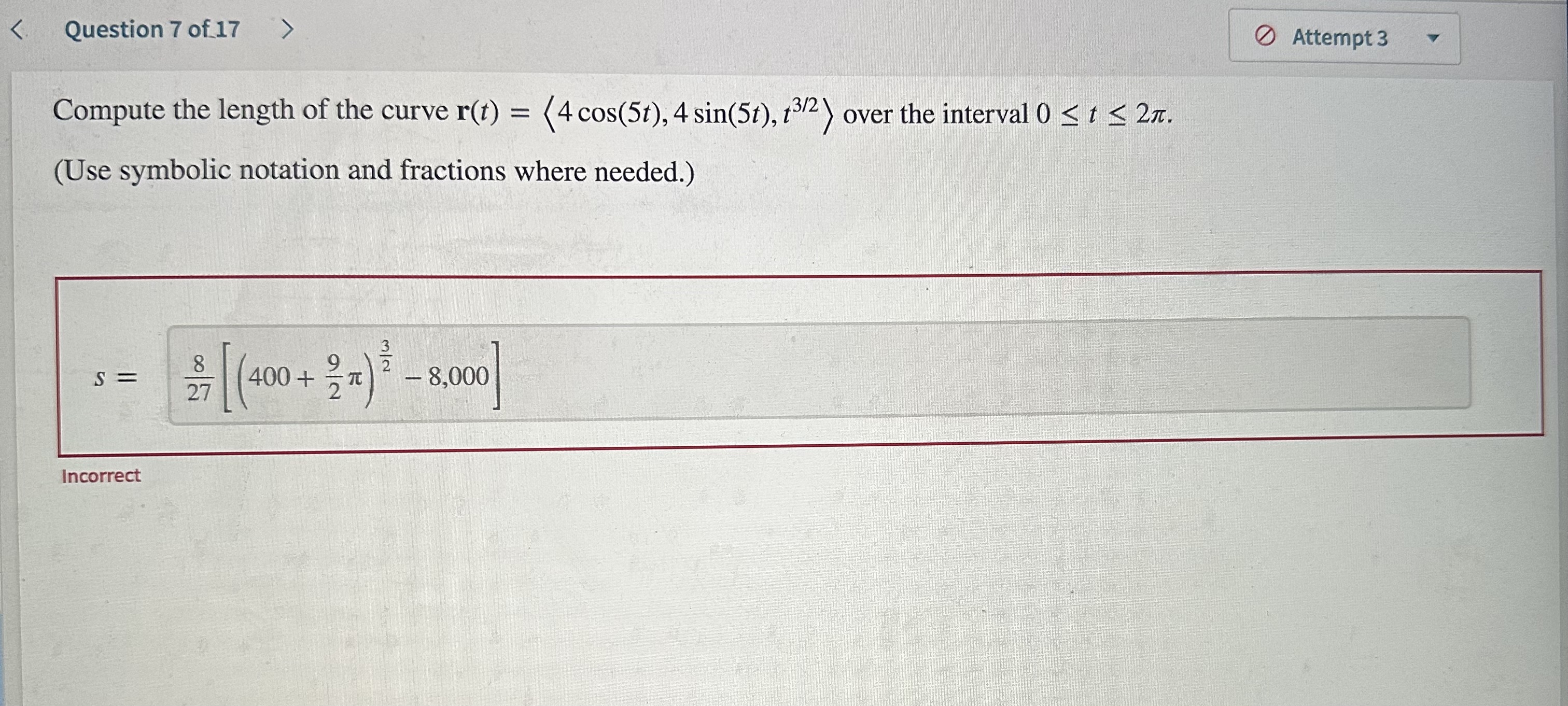 Solved Compute the length of the curve | Chegg.com
